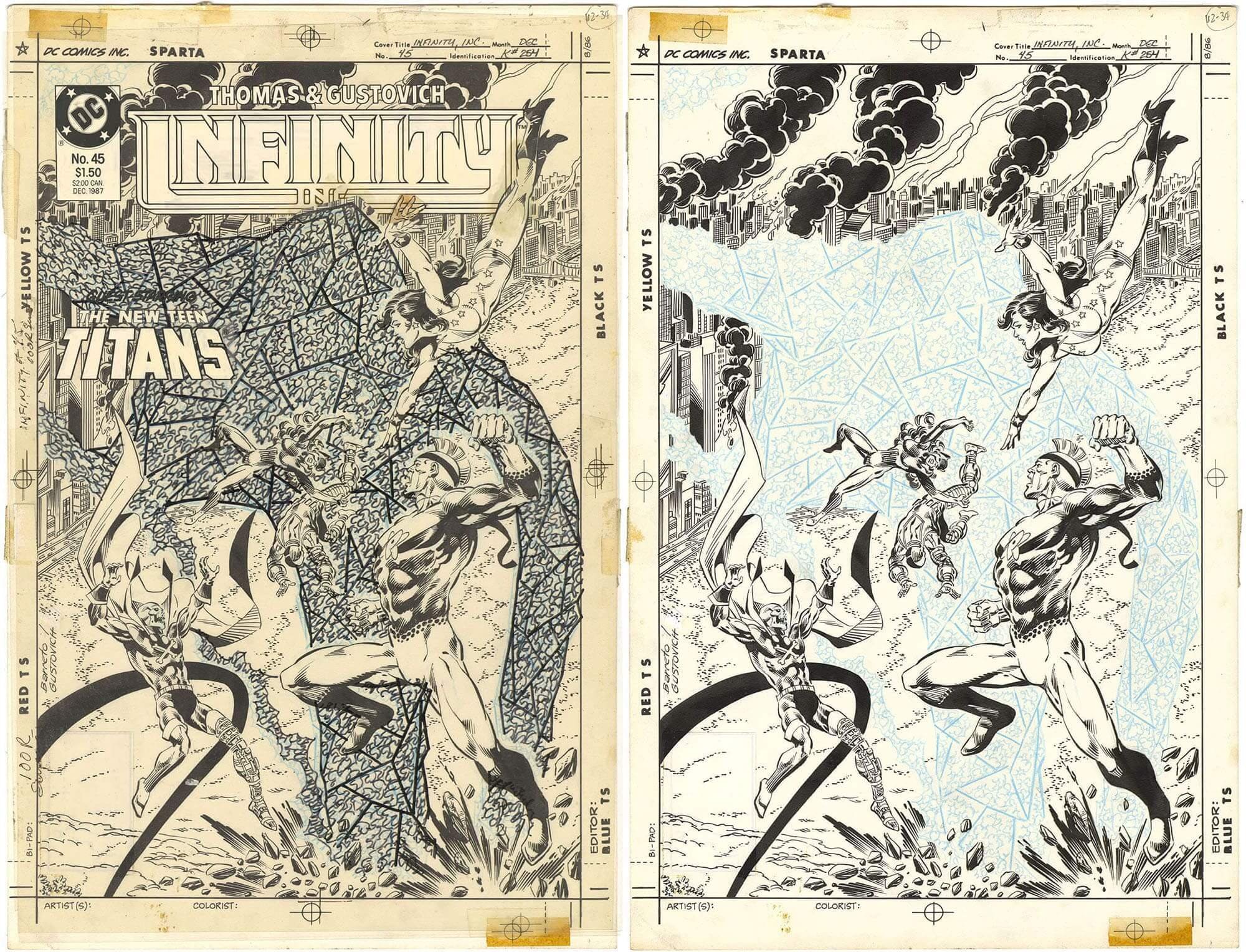 Original Comic Art by Infinity Inc 45 Cover Teen Titans | Nostalgic Investments